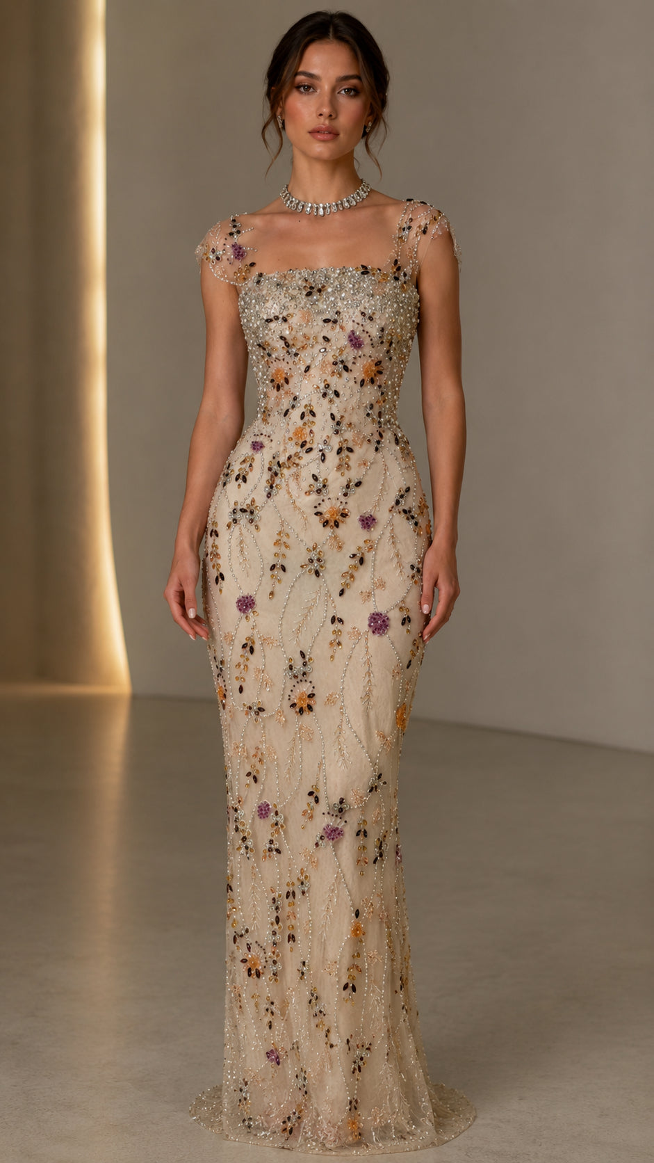 Celestia Beaded Evening Gown – RIVAG