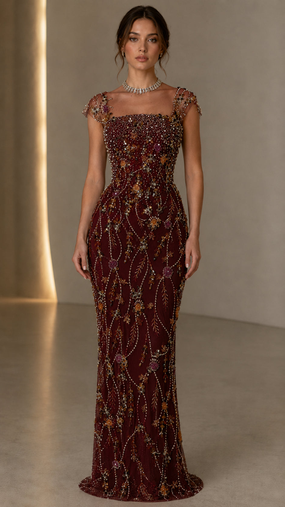 Celestia Beaded Evening Gown – RIVAG